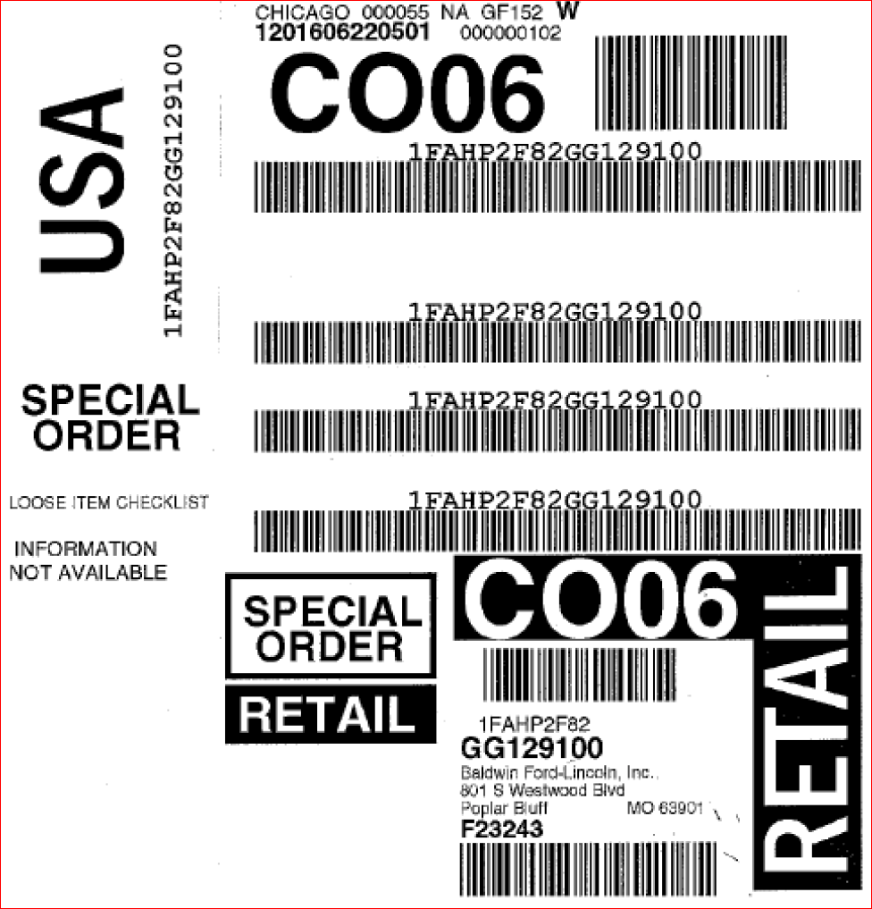 New Retail Order Vehicle Labeling - Ford Motor Company Discussion Forum ...